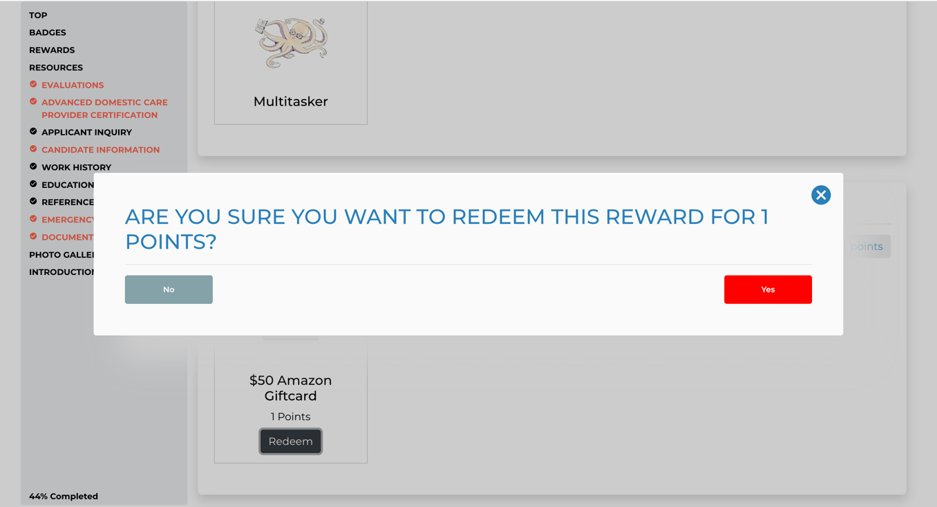How to use the candidate points/rewards manager